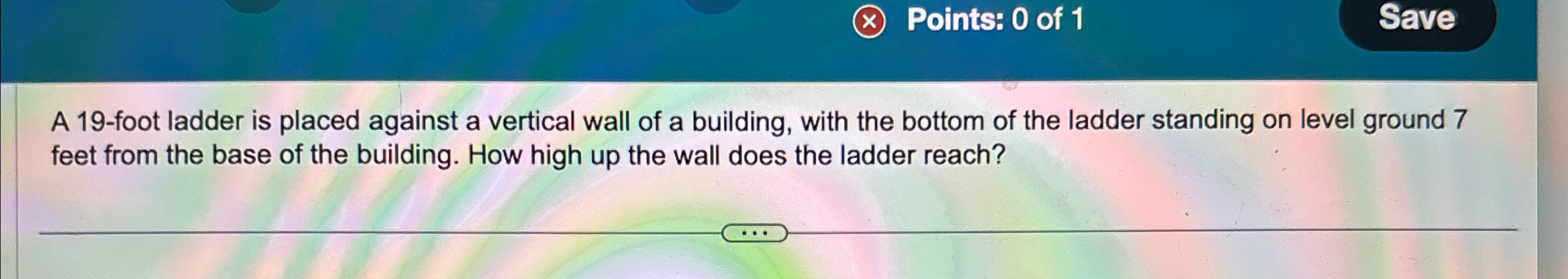 Solved A 19-foot ladder is placed against a vertical wall of | Chegg.com