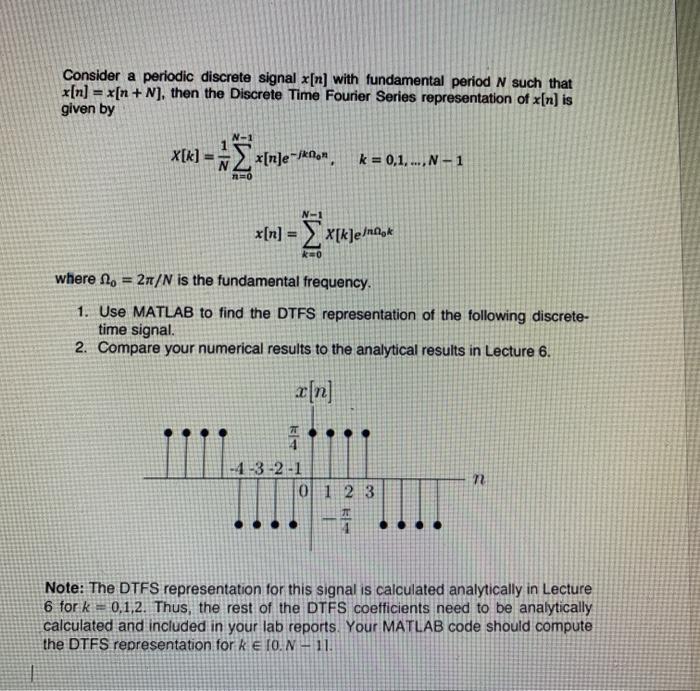 Solved Consider a periodic discrete signal x[n) with | Chegg.com