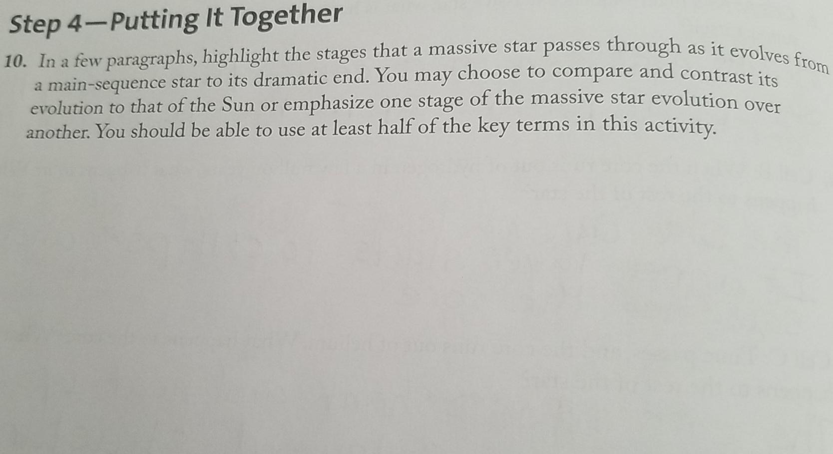 Solved Step 4 - Putting It Together 10. In a few paragraphs, | Chegg.com