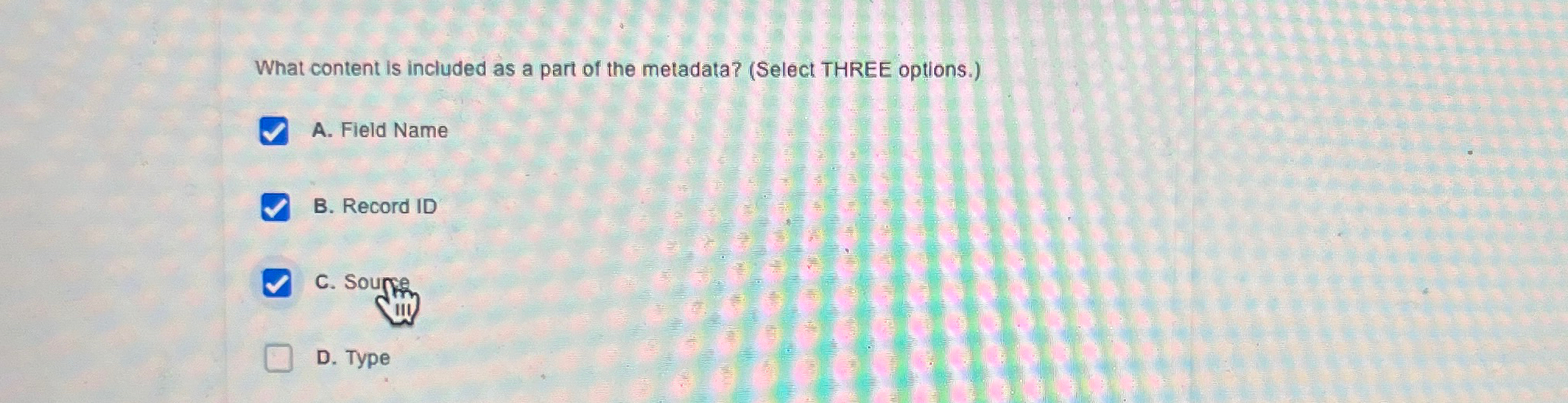 Solved What content is included as a part of the metadata? | Chegg.com