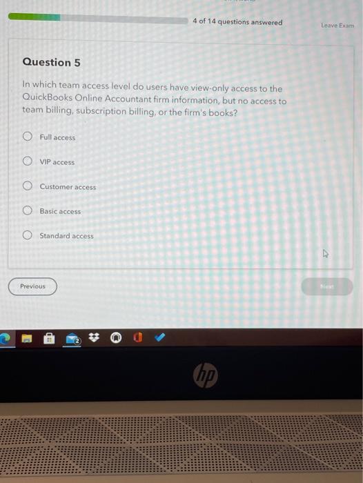 Solved 4 of 14 questions answered Leave Exam Question 5 In | Chegg.com