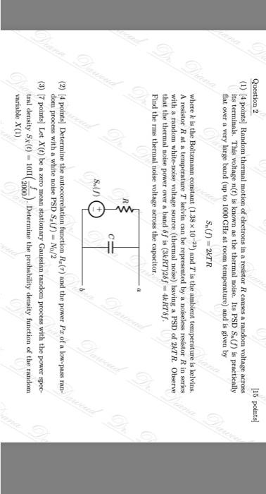 Solved (1) [4 points] Random thermal motion of electrons in | Chegg.com