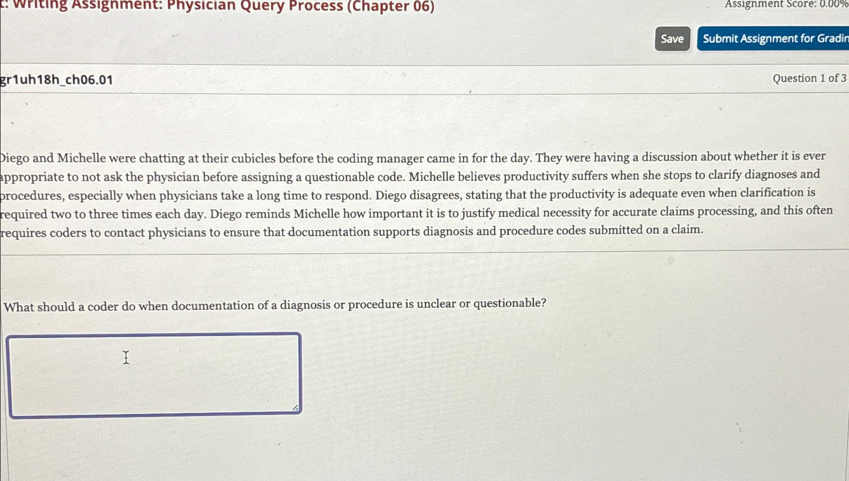 Solved Writing Assignment: Physician Query Process (Chapter | Chegg.com