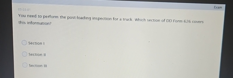 Solved 05-03-01ExamYou need to perform the post-loading | Chegg.com