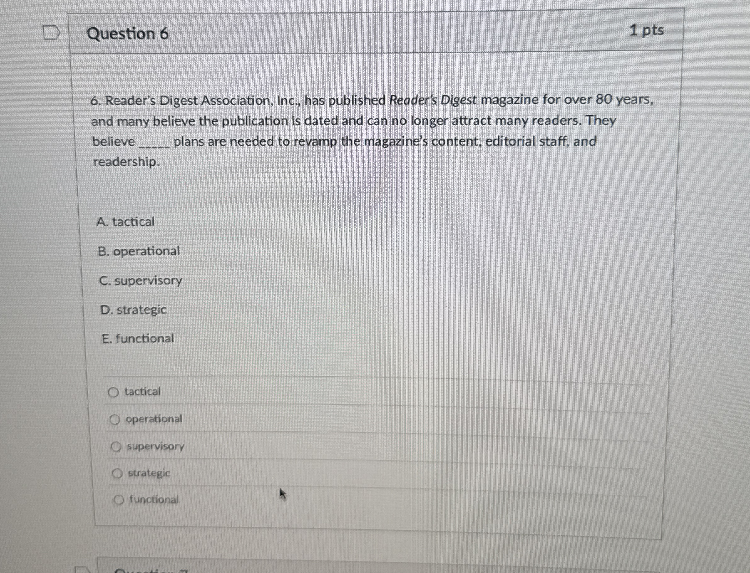 Solved Question 61 ﻿pts6. ﻿Reader's Digest Association, Inc, | Chegg.com