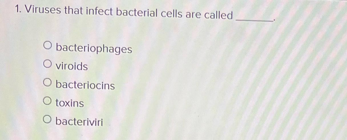 Solved Viruses that infect bacterial cells are | Chegg.com