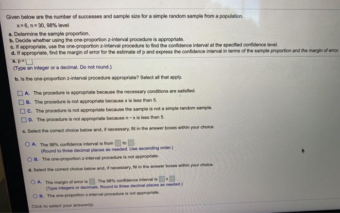 Solved Given below are the number of successes and sample | Chegg.com