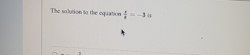 Solved The solution to the equation yB=-3 ﻿is | Chegg.com