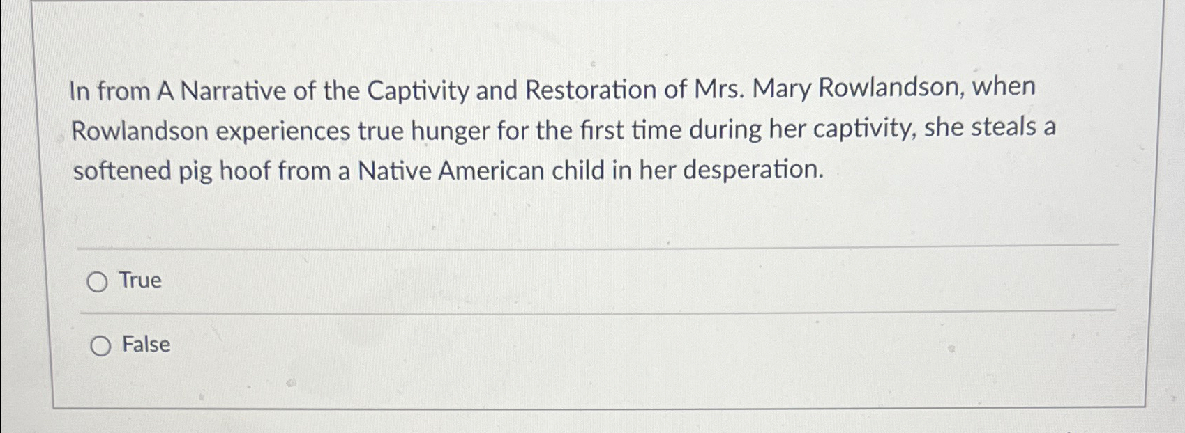 Solved In from A Narrative of the Captivity and Restoration | Chegg.com