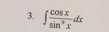 Solved ∫sin9xcosxdx | Chegg.com
