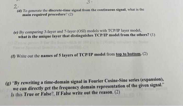 2. (d) To generate the discrete-time signal from the | Chegg.com