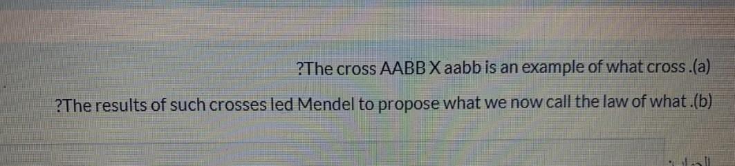 Solved ?The cross AABB X aabb is an example of what | Chegg.com
