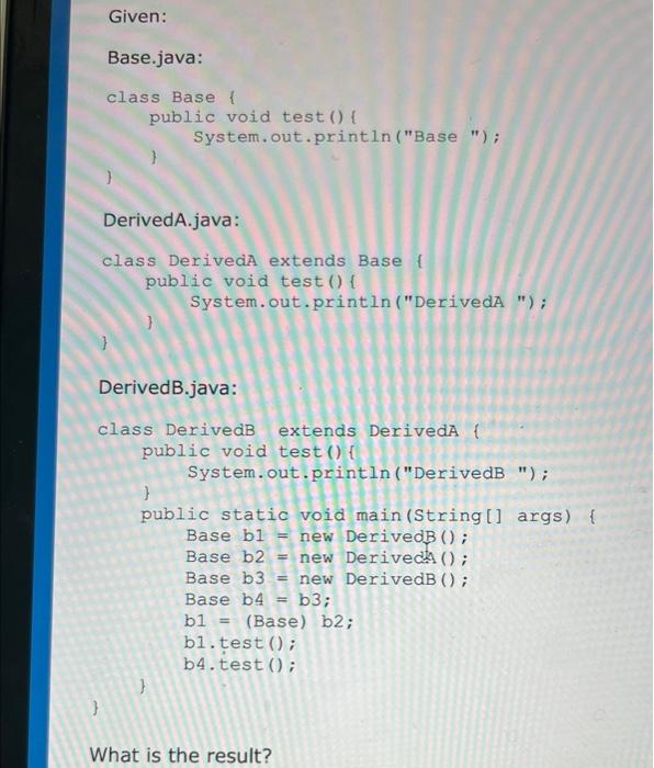 Solved What is the result? | Chegg.com