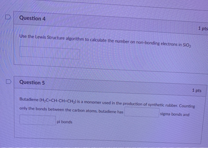 Solved Question 4 1 pts Use the Lewis Structure algorithm to | Chegg.com