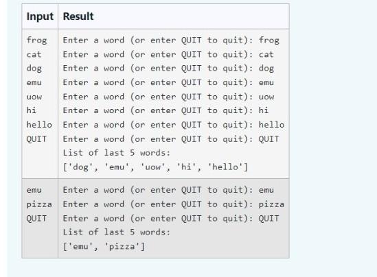 Solved \begin{tabular}{|l|l|} \hline Input & Result \\ | Chegg.com