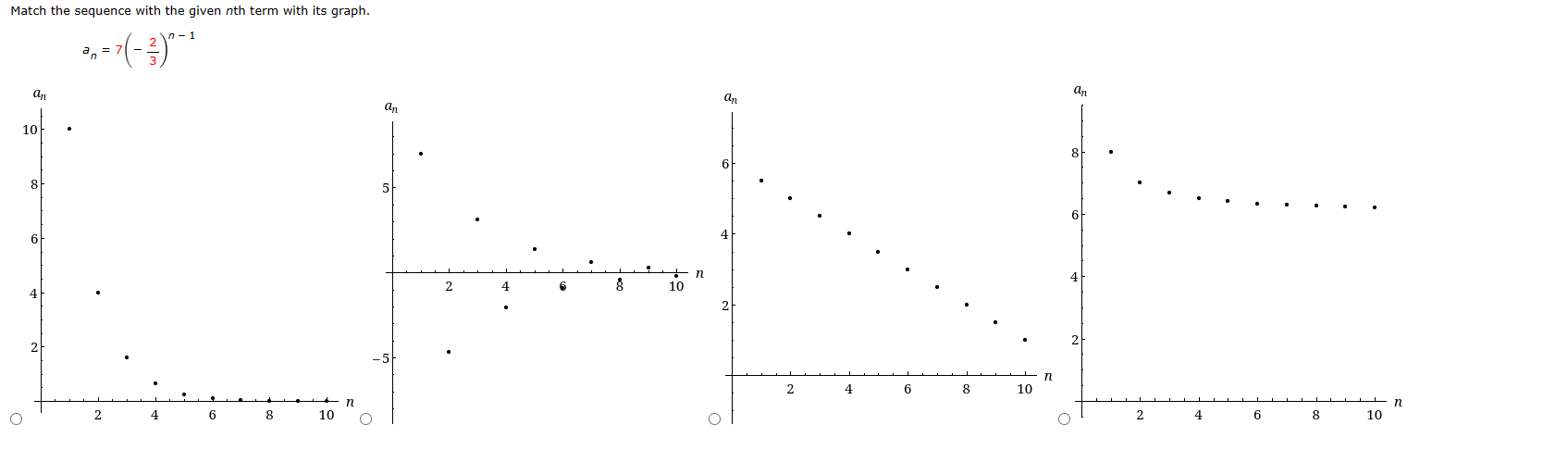 Solved Match the sequence with the given nth term with its | Chegg.com