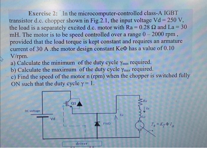 Solved Exercise 2: In the microcomputer-controlled class-A | Chegg.com