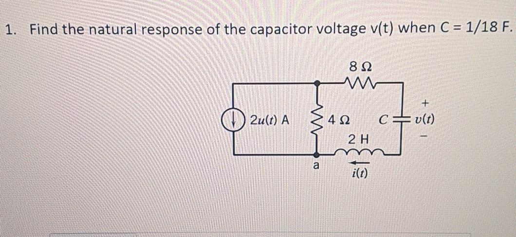 Solved 1. Find the natural response of the capacitor voltage | Chegg.com