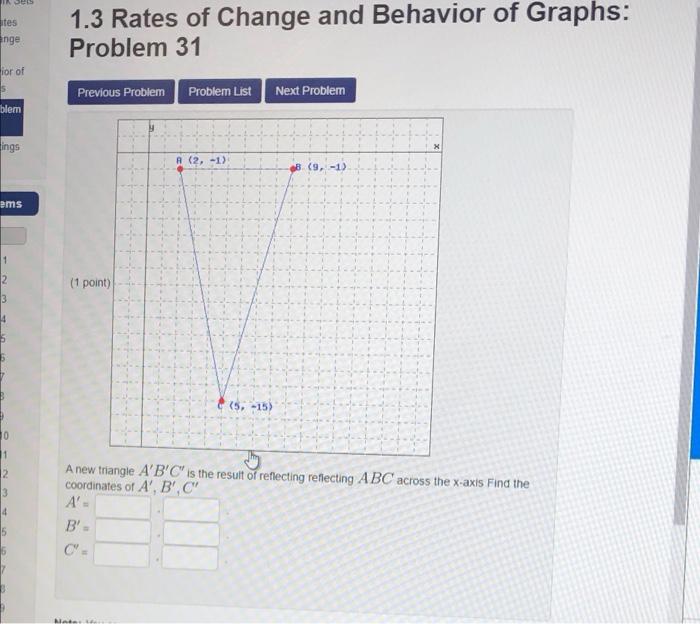 Solved tes 1.3 Rates of Change and Behavior of Graphs: | Chegg.com