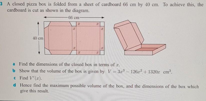 Solved 3 A closed pizza box is folded from a sheet of | Chegg.com