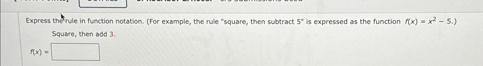 Solved Express The Rule In Function Notation For Example