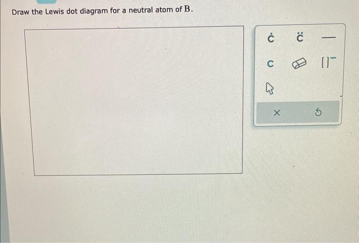 Solved Draw the Lewis dot diagram for a neutral atom of B. | Chegg.com