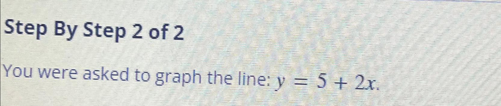 Solved Step By Step 2 ﻿of 2You were asked to graph the line: | Chegg.com