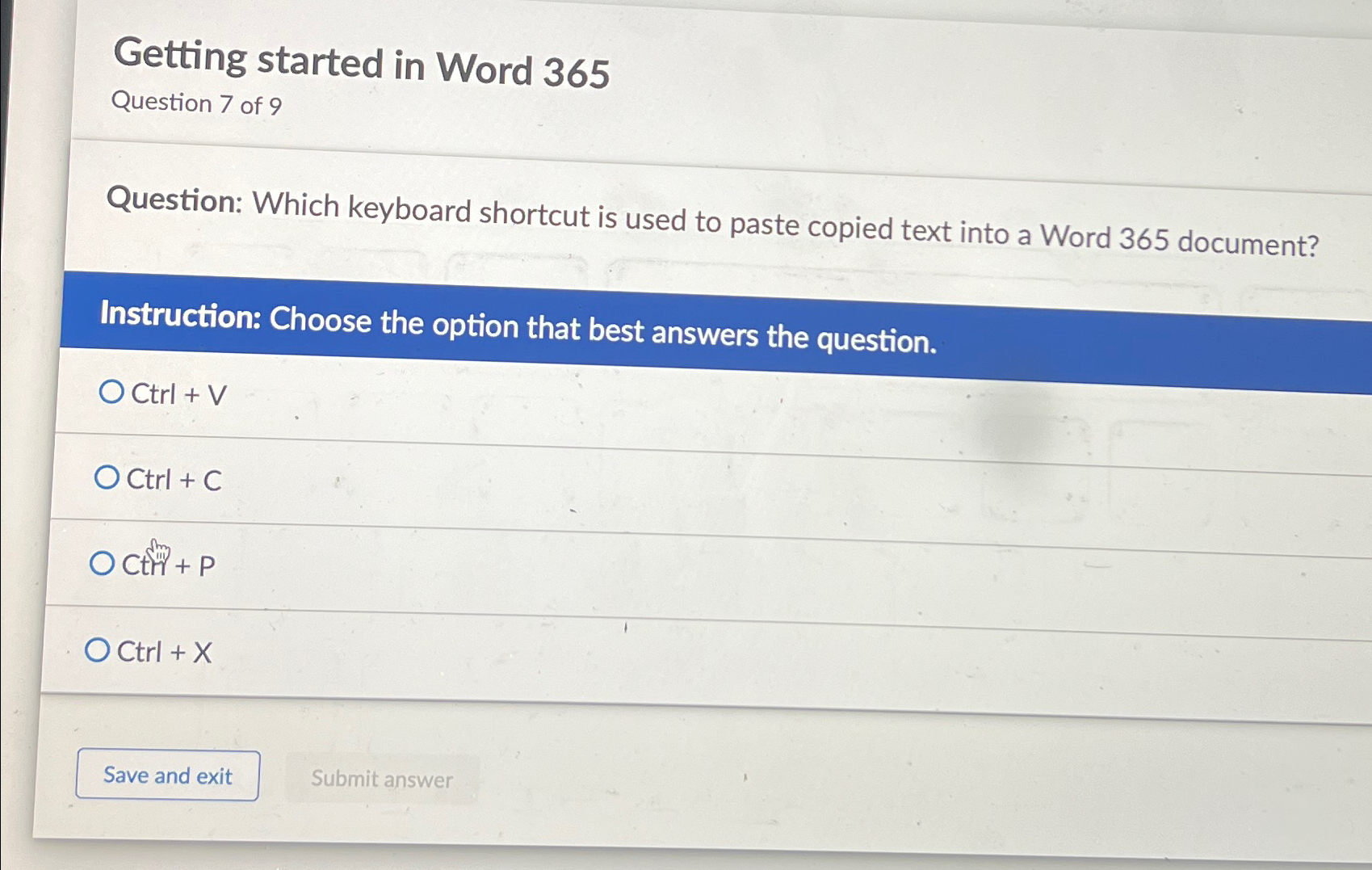 Solved Getting started in Word 365Question 7 ﻿of 9Question: | Chegg.com