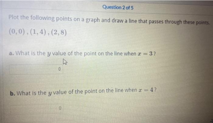 Solved Plot the following points on a graph and draw a line | Chegg.com