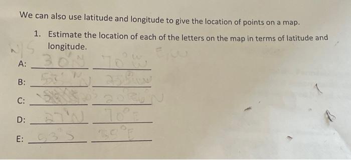 Solved First let's determine what the numbers on the map | Chegg.com