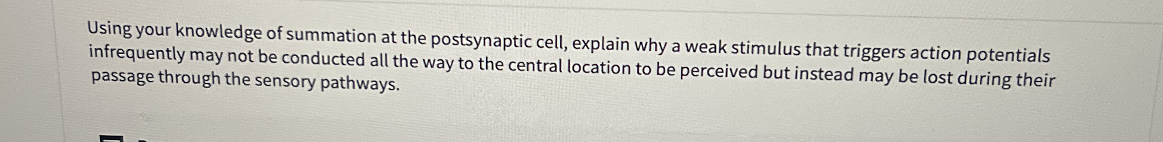 Solved Using your knowledge of summation at the postsynaptic | Chegg.com
