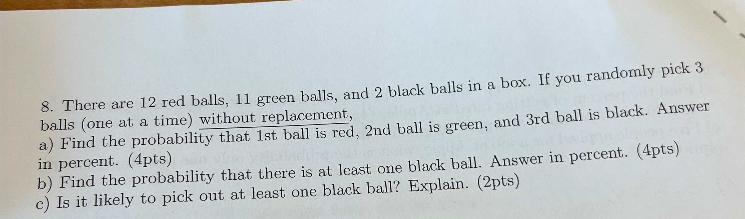 Solved There are 12 ﻿red balls, 11 ﻿green balls, and 2 | Chegg.com