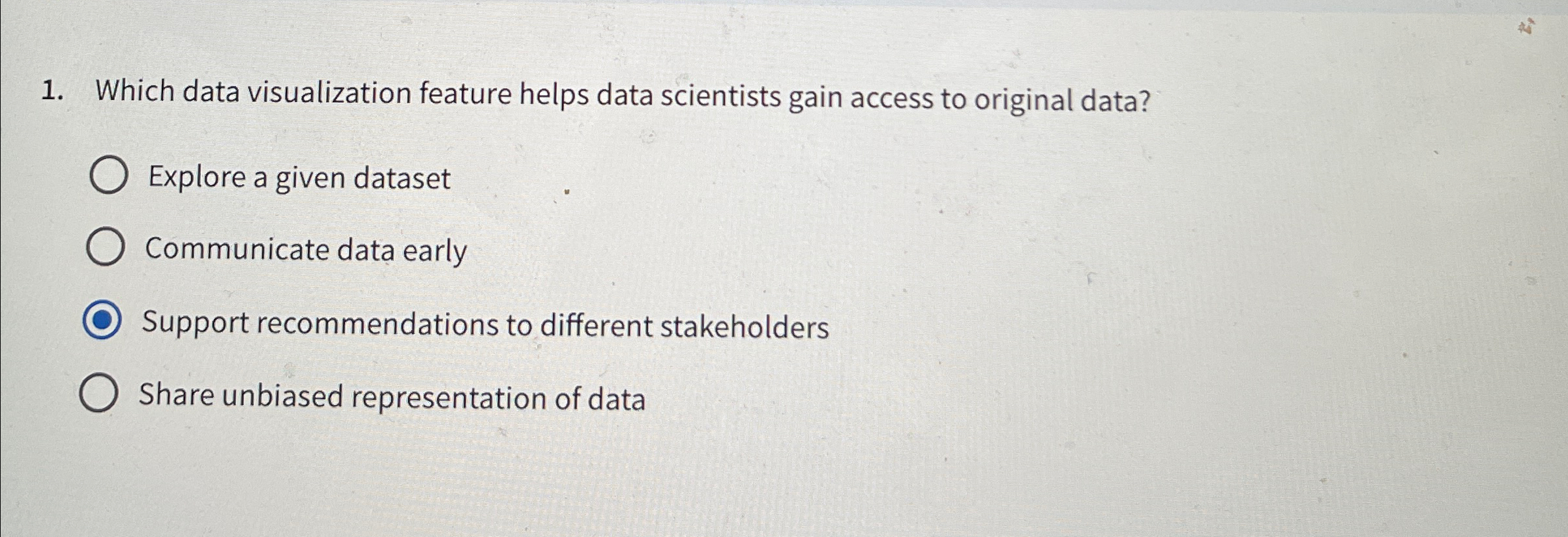 Solved Which data visualization feature helps data | Chegg.com