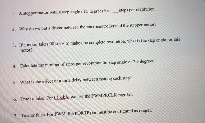 Solved steps per revolution. 1. A stepper motor with a step | Chegg.com