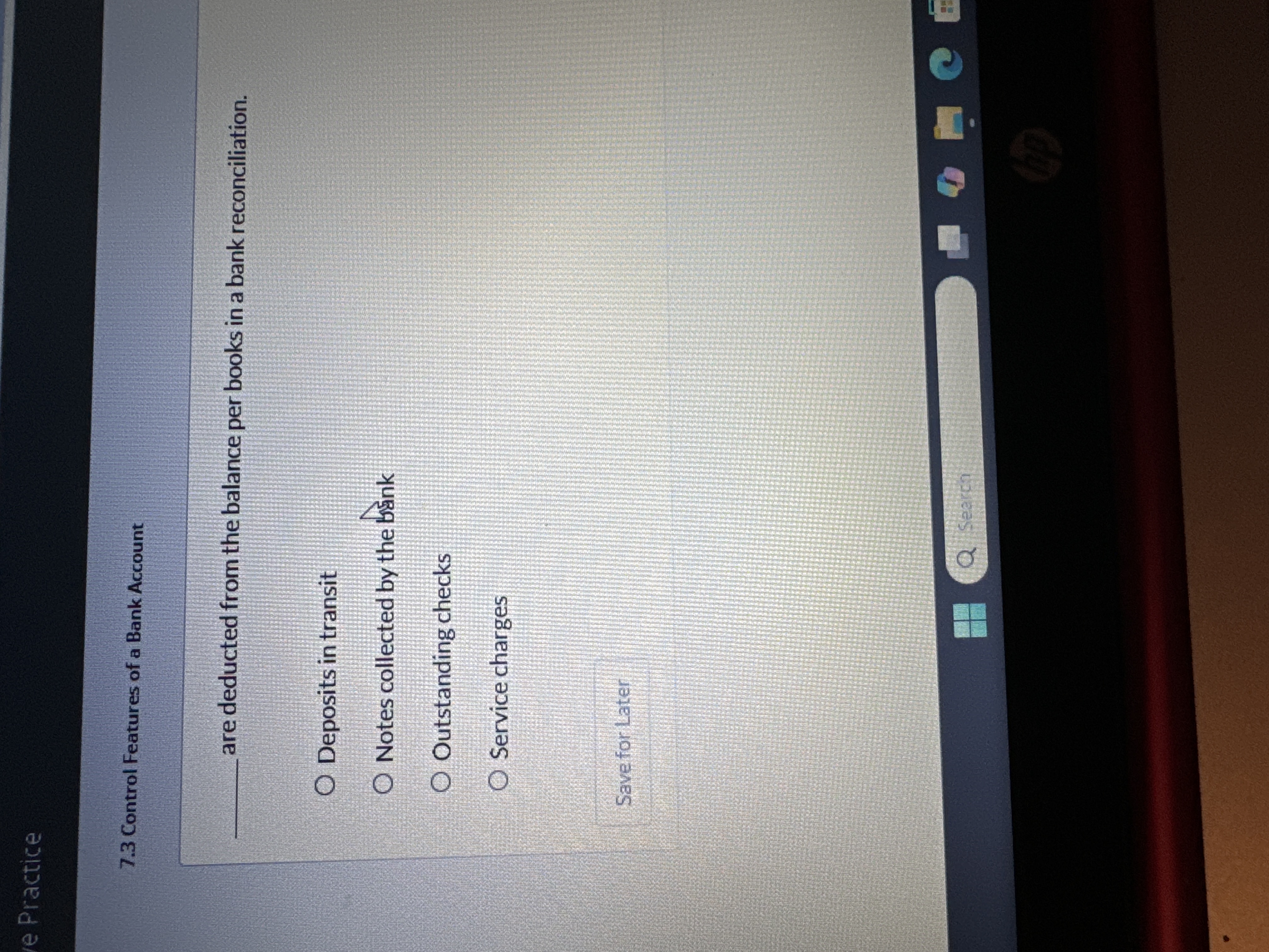 Solved Practice7.3 ﻿Control Features of a Bank | Chegg.com