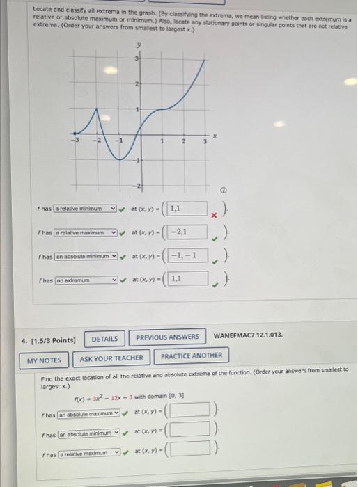 Solved Locate and classity all extrema in the graph. (By | Chegg.com