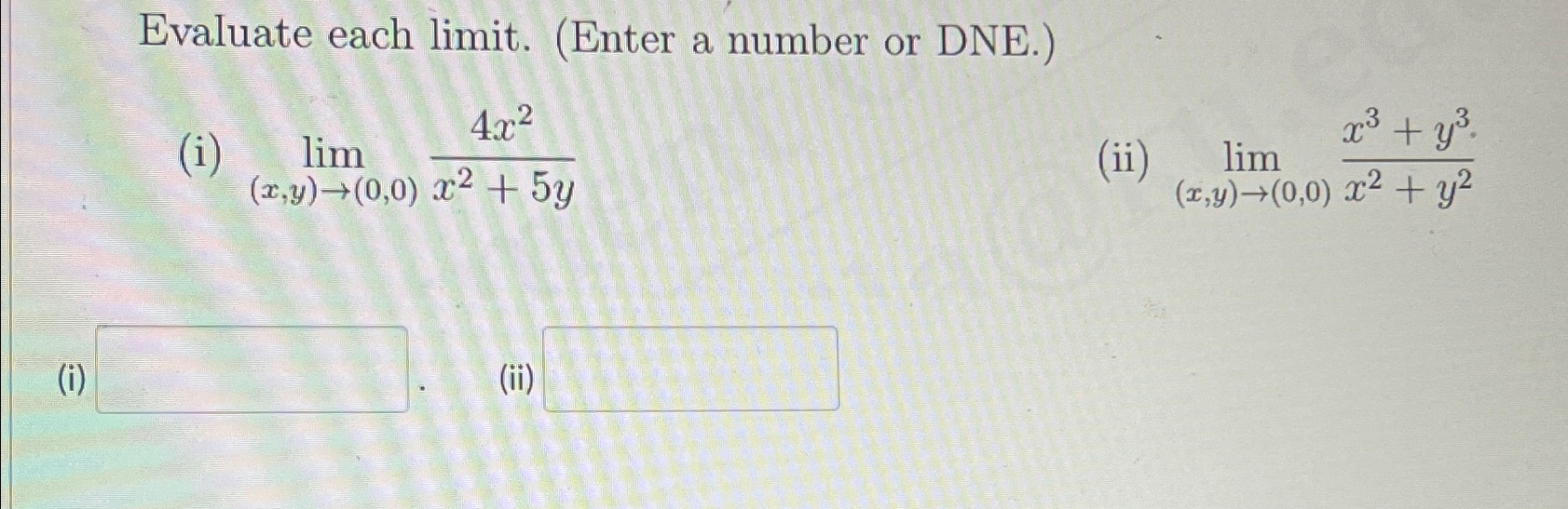 Solved Evaluate each limit. (Enter a number or | Chegg.com