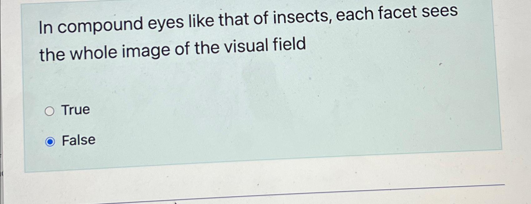 Solved In compound eyes like that of insects, each facet | Chegg.com
