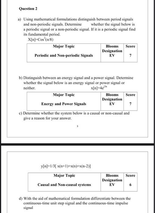 Solved a) Using mathematical formulations distinguish | Chegg.com