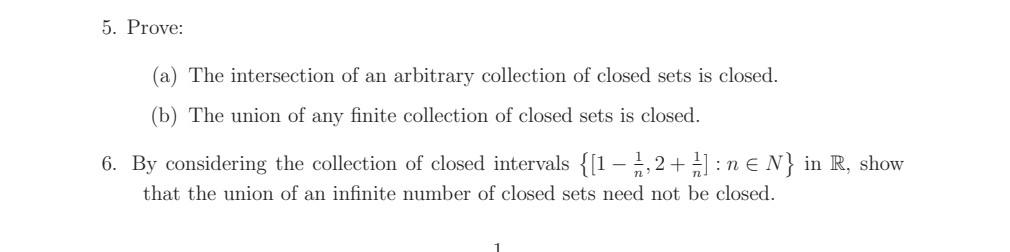 Solved 5. Prove: (a) The intersection of an arbitrary | Chegg.com