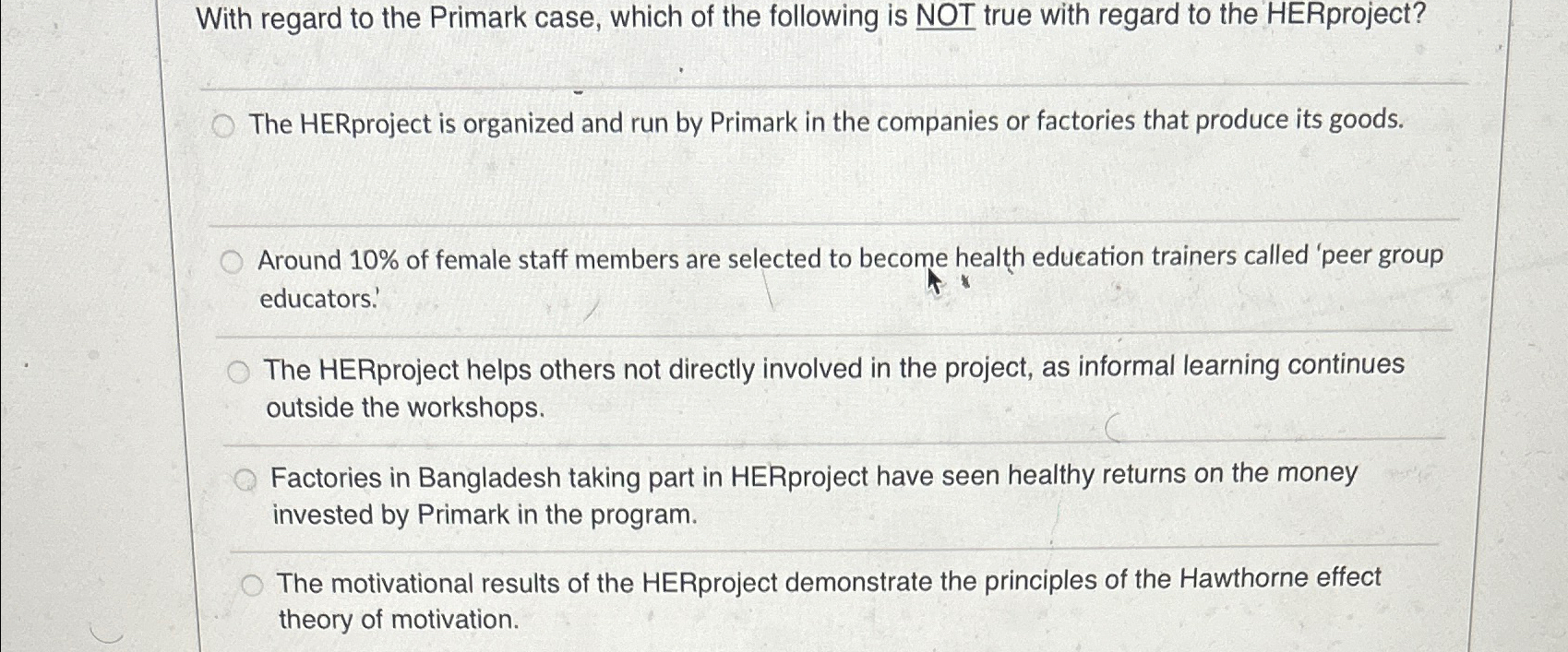 Solved With regard to the Primark case, which of the | Chegg.com