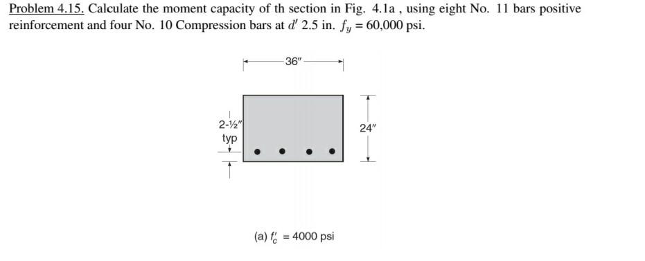 Solved Problem 4.15. Calculate the moment capacity of th | Chegg.com