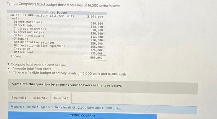 Solved 1. Compute total variable cost per unit. 2. Compute | Chegg.com