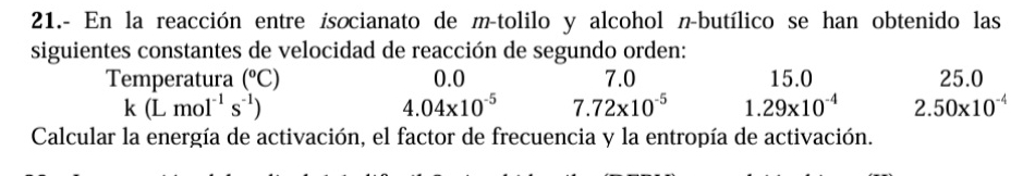 Solved 21.- ﻿En la reacción entre isocianato de m-tolilo y | Chegg.com