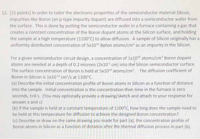 Solved 12. [15 points] In order to tailor the electronic | Chegg.com