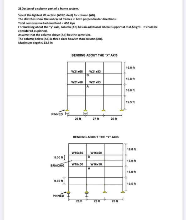 Solved 2) Design of a column part of a frame system. Select | Chegg.com