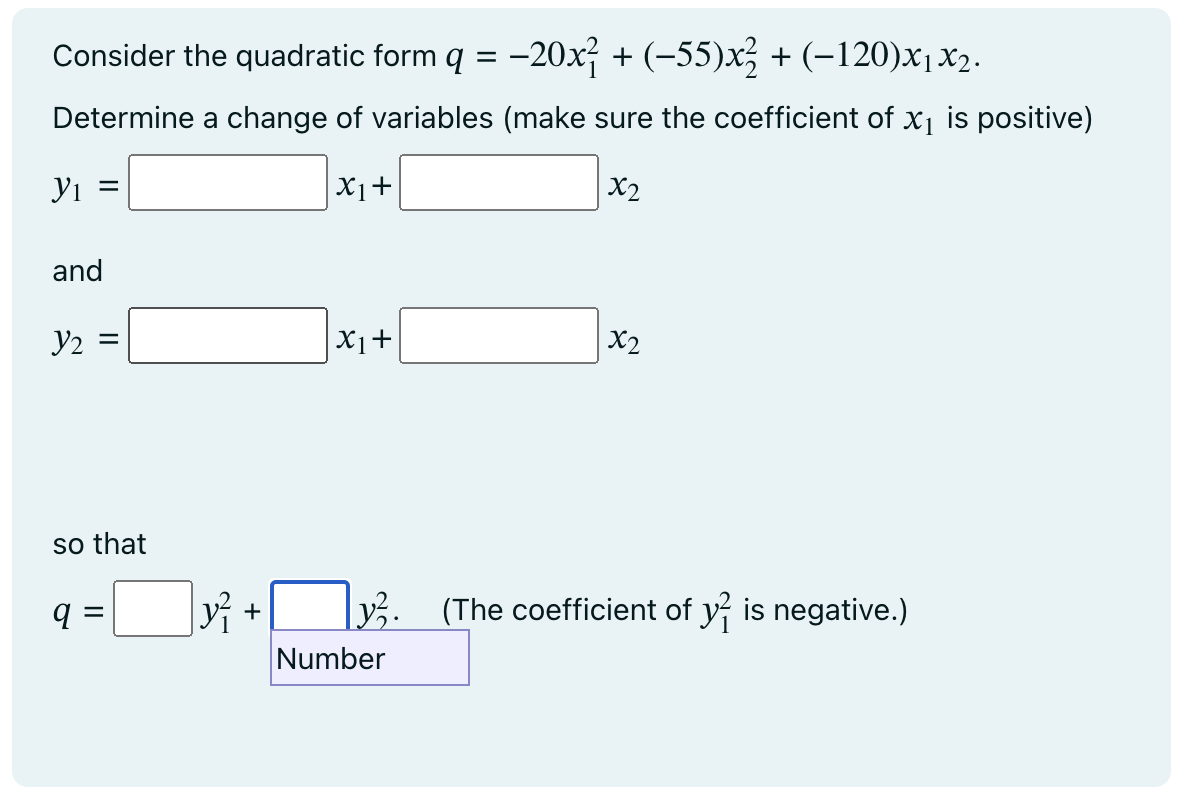 Solved Consider the quadratic form | Chegg.com