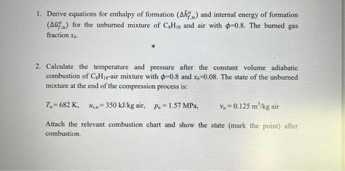 1. Derive equations for enthalpy of formation | Chegg.com