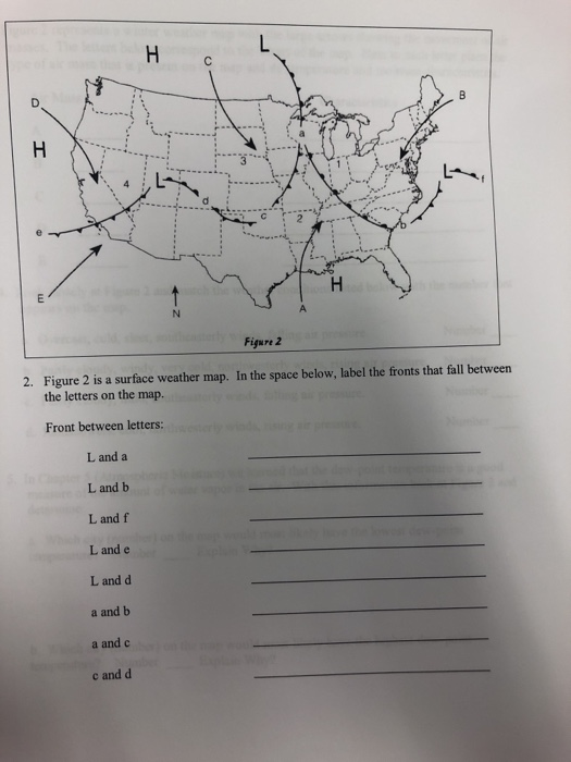 HC I Figurt 2 2. Figure 2 is a surface weather map. | Chegg.com