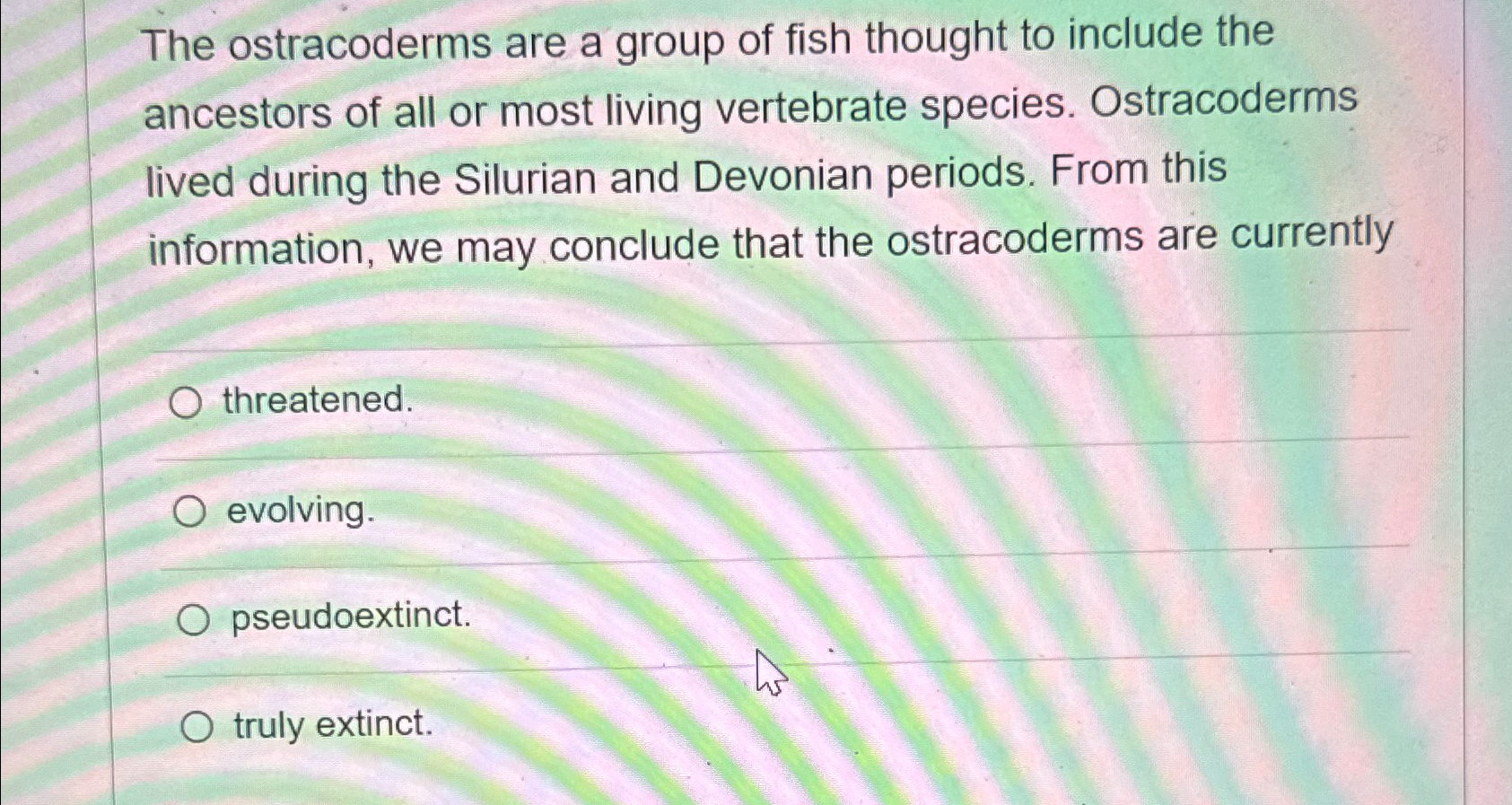 Solved The ostracoderms are a group of fish thought to | Chegg.com